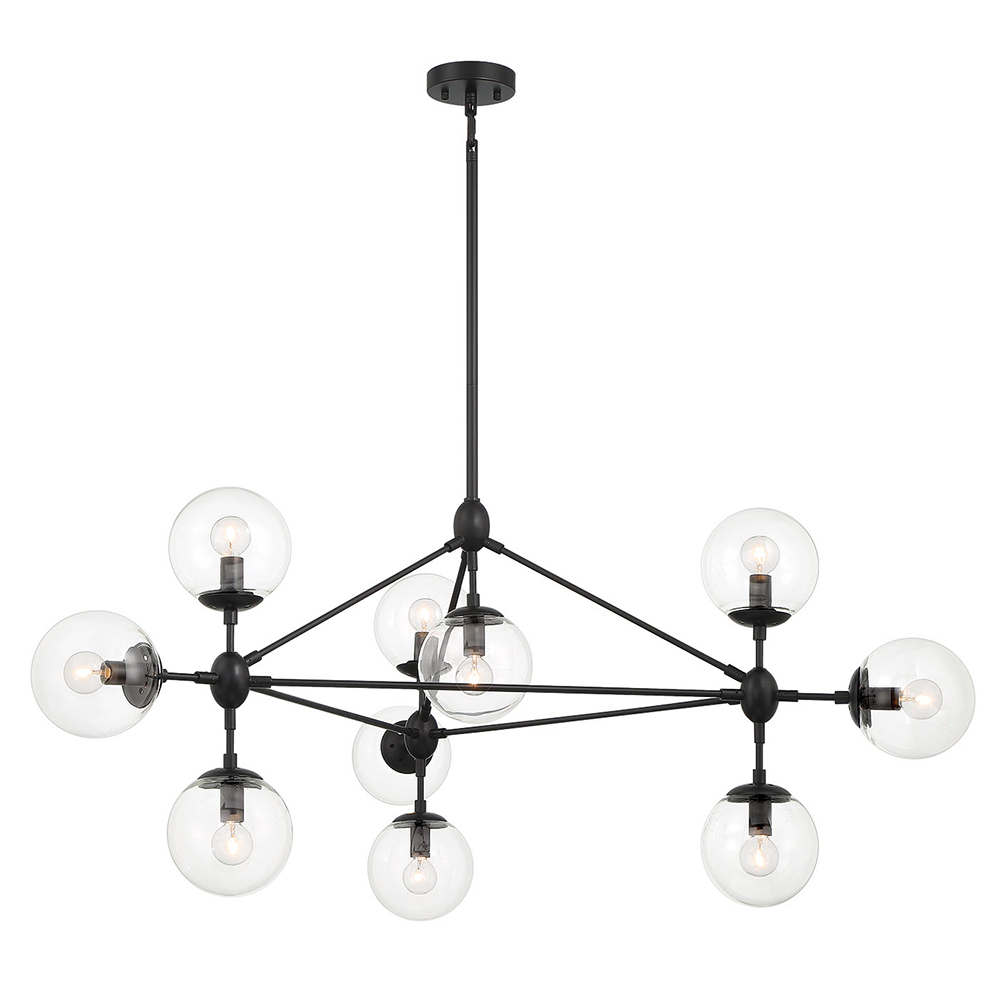 Charisma 10 Light Chandelier - Black | Mariana Home