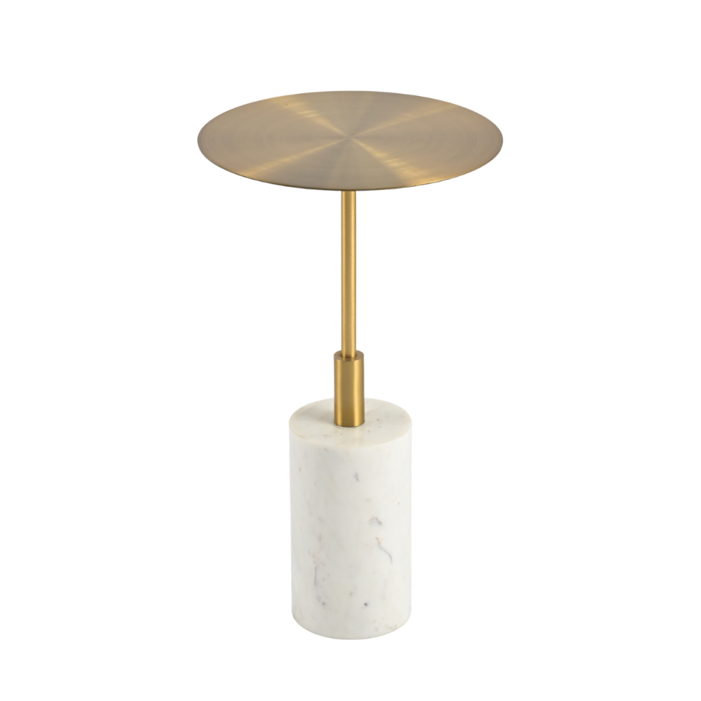 Colton Drink Table - White Marble | Mariana Home